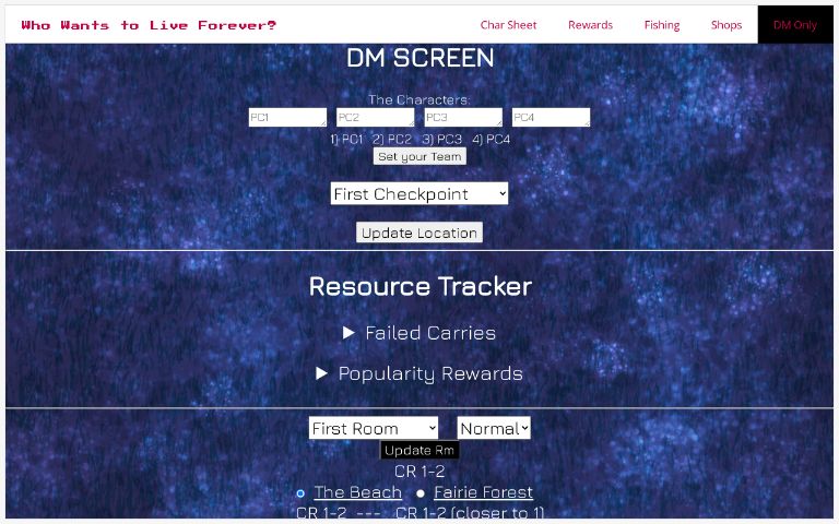 DM SCREEN ― Perchance Generator