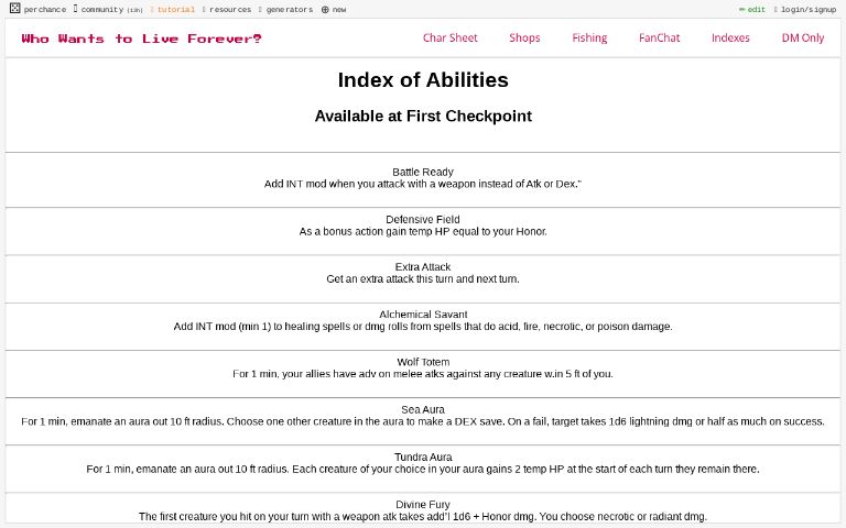 Index of Abilities ― Perchance Generator