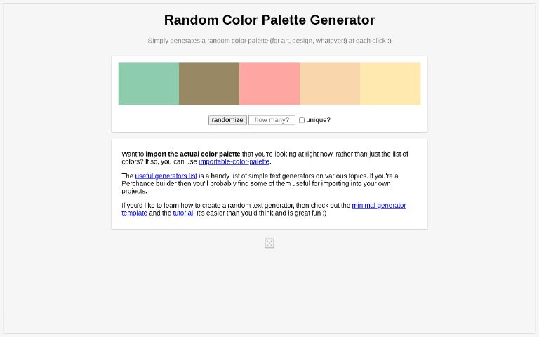 Random Color Palette Generator