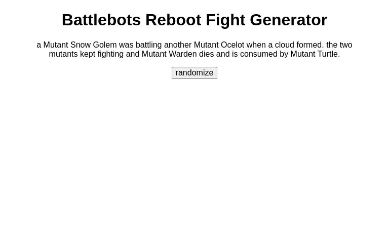 Battlebots Reboot Fight Generator