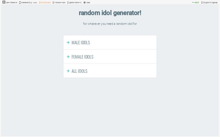 random idol generator!