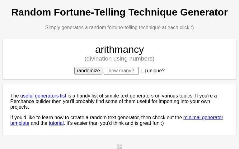 Random Fortune-Telling Technique Generator