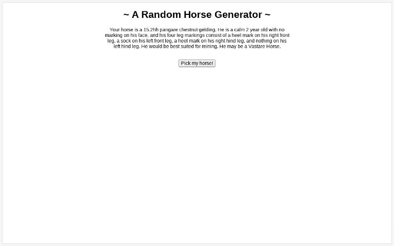 A Random Horse Generator