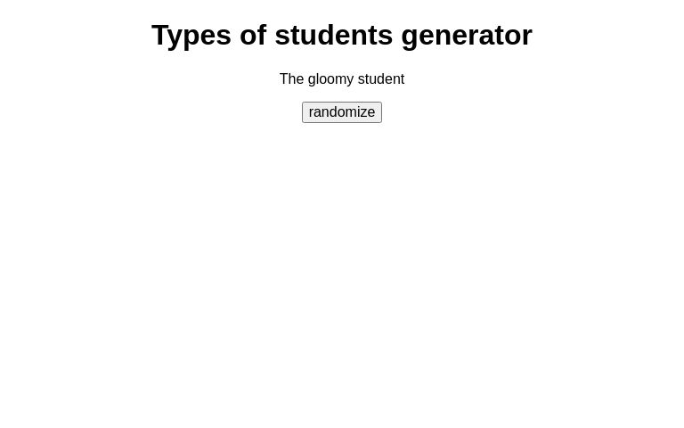 Types of students generator