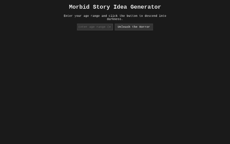 Morbid Story Idea Generator