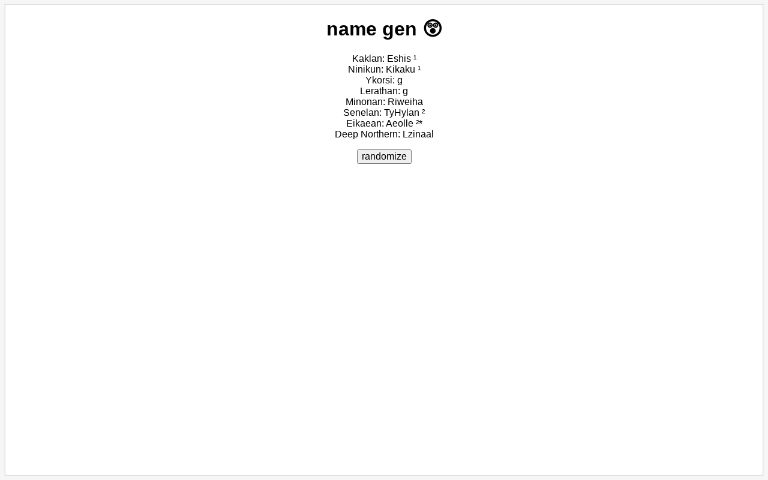 name gen 😲