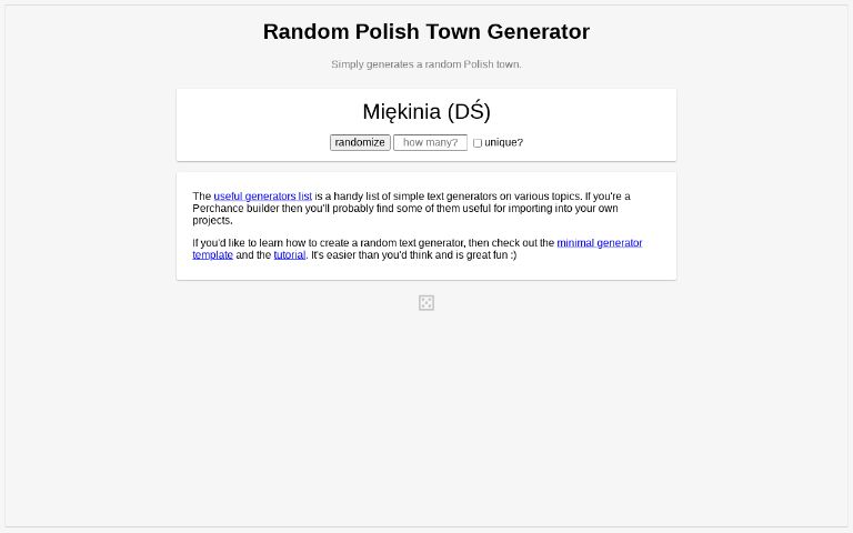 Random Polish Town Generator