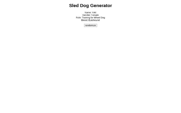 Sled Dog Generator
