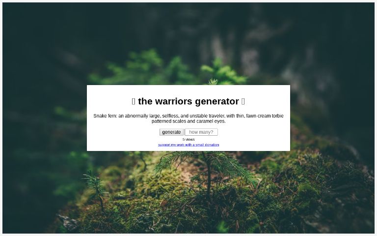 🐾 the warriors generator 🐾