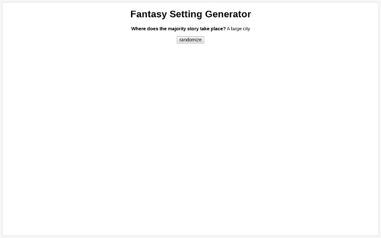 Fantasy Setting Generator