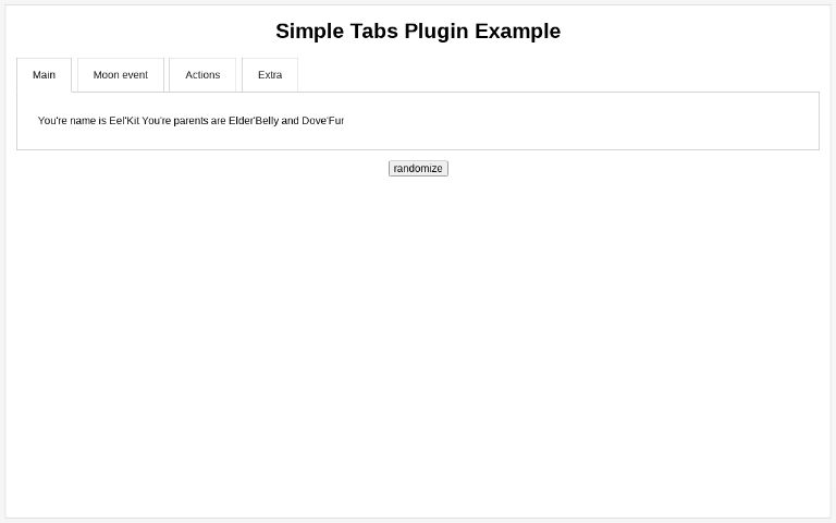 Simple Tabs Plugin Example
