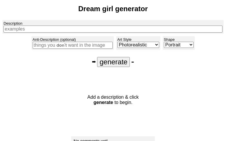 Dream girl generator