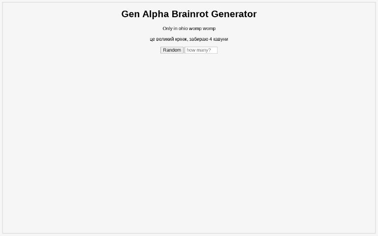 Gen Alpha Brainrot Generator