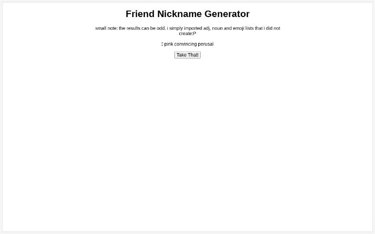 Friend Nickname Generator