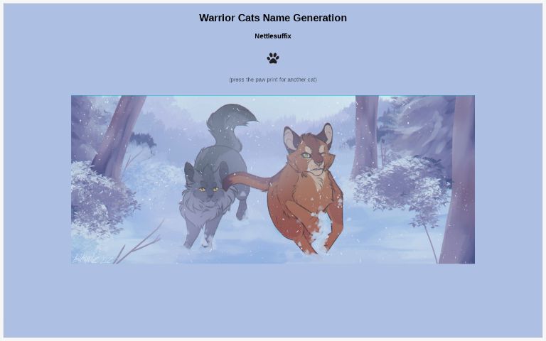 Warrior Cats Name Generation