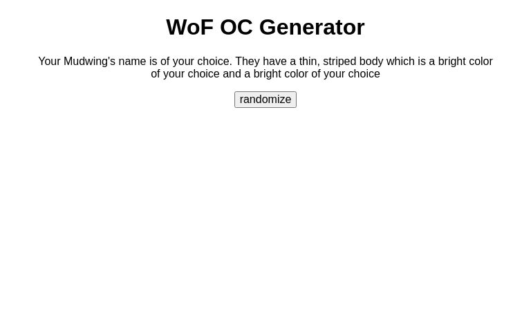WoF OC Generator