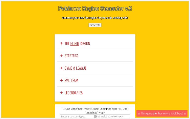 Pokémon Region Generator v.2