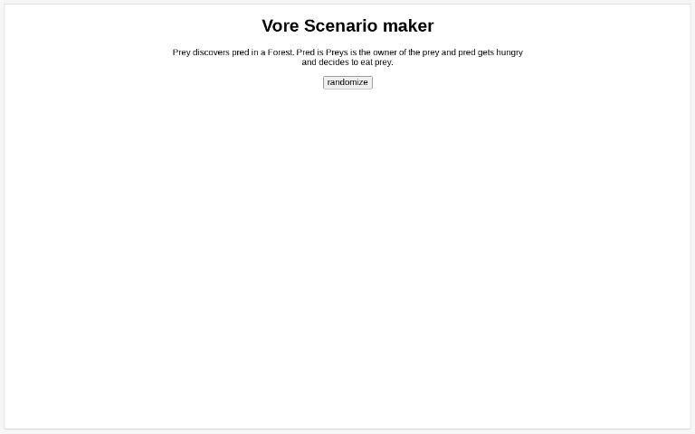 Vore Scenario maker ― Perchance Generator