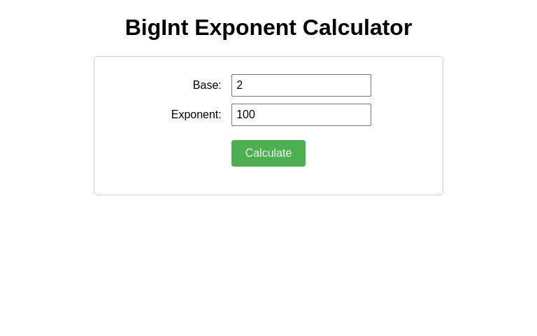 BigInt Exponent Calculator ― Perchance Generator