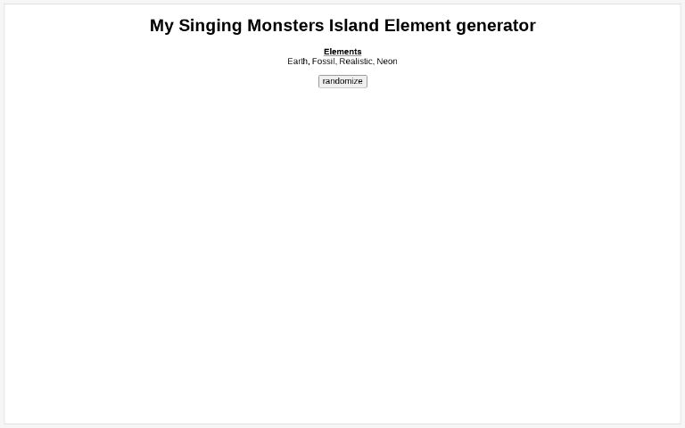 My Singing Monsters Island Element generator