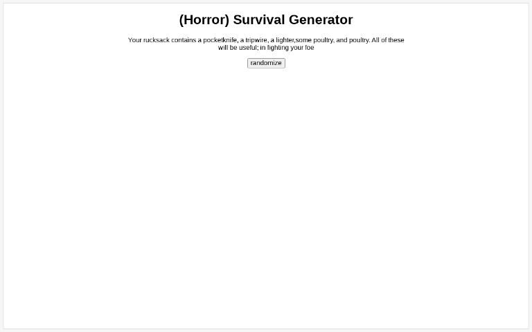 (Horror) Survival Generator