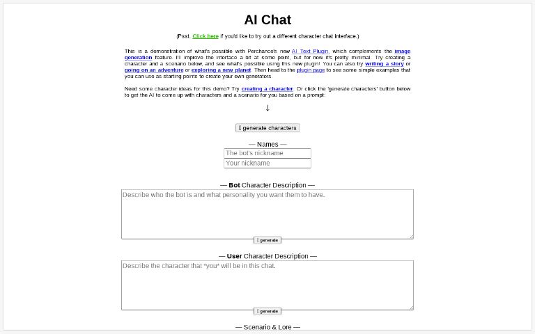 AI Chat & Roleplay (online, free, no sign-up, unlimited)
