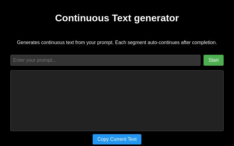 Continuous Text generator