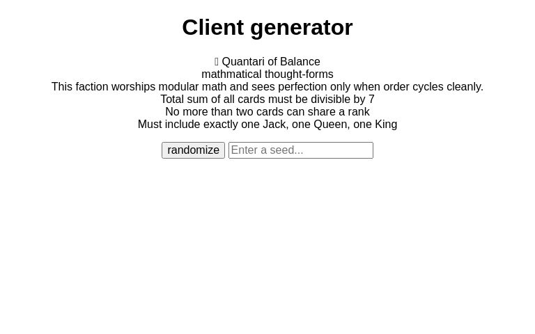 Client generator