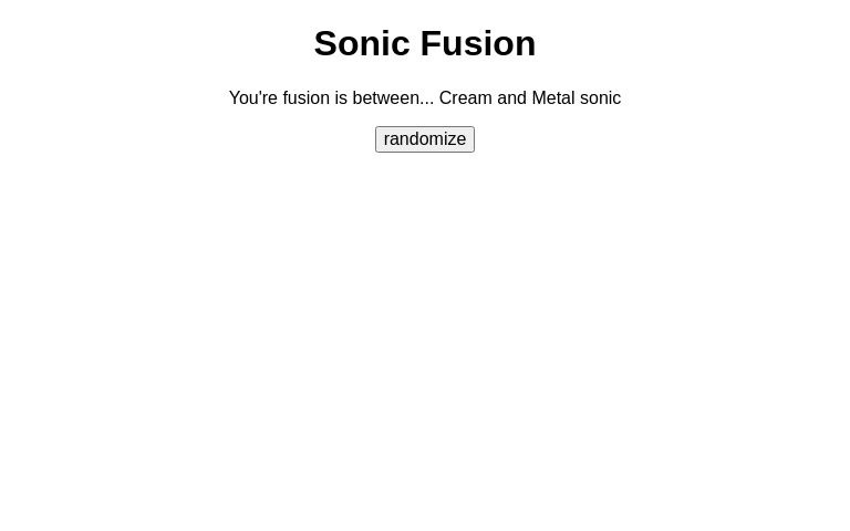 Sonic Fusion ― Perchance Generator