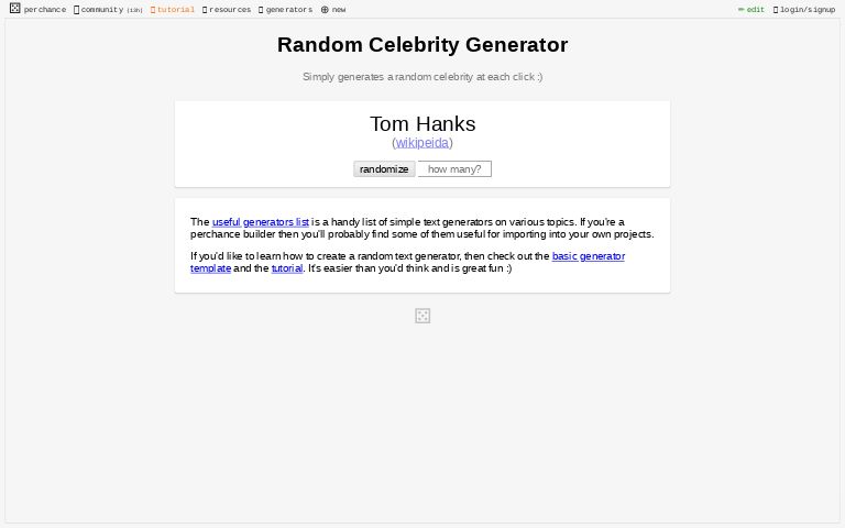 Random Celebrity Generator