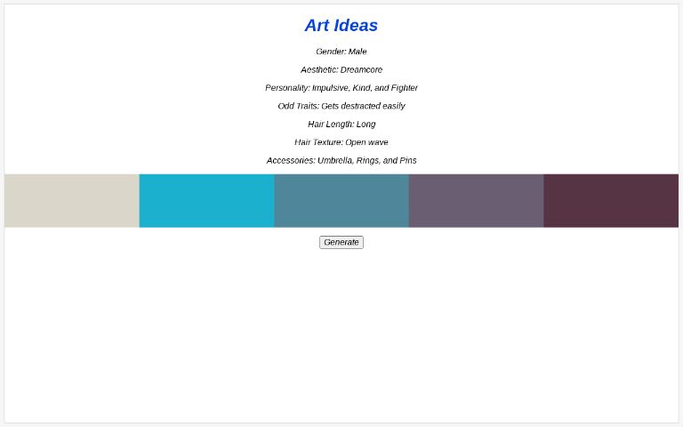 Art Ideas ― Perchance Generator