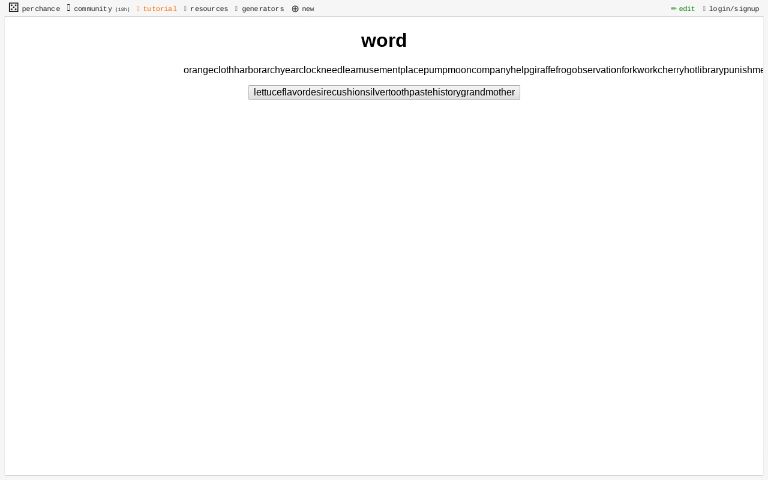 word ― Perchance Generator