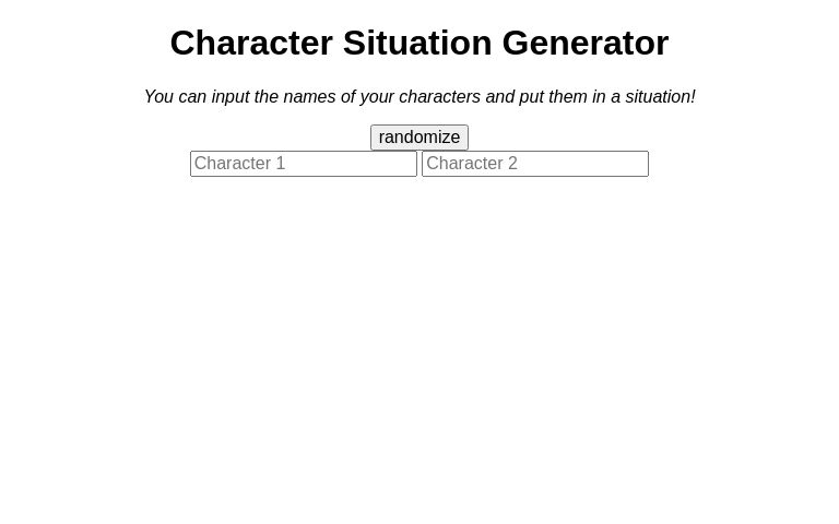 Character Situation Generator
