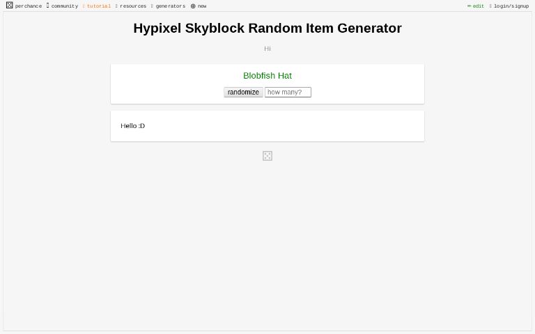 Hypixel Skyblock Random Item Generator