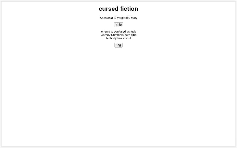 cursed fiction ― Perchance Generator