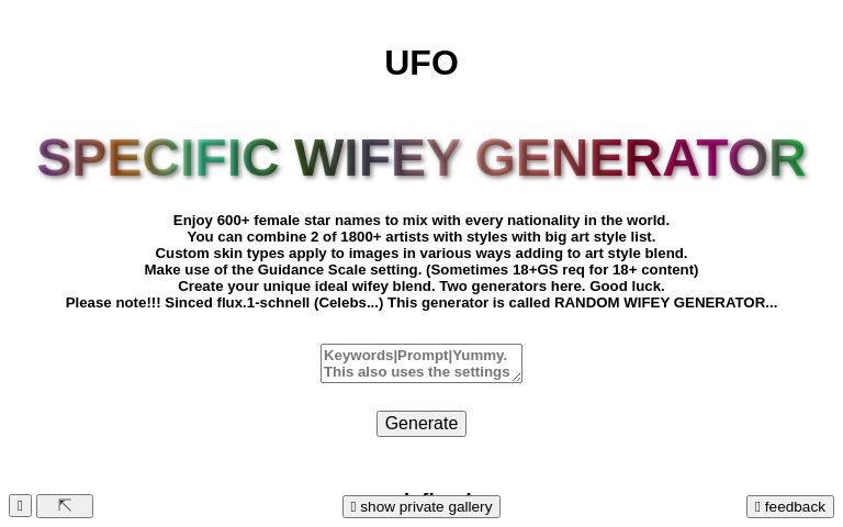 Specific Wifey Generator by UFO