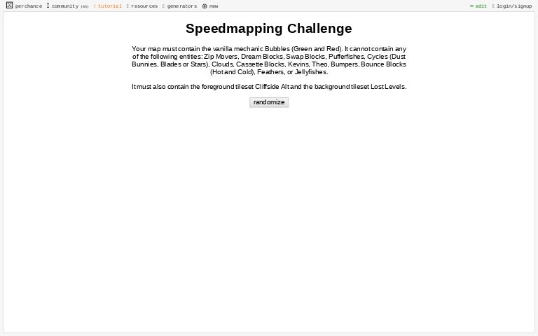 Speedmapping Challenge ― Perchance Generator