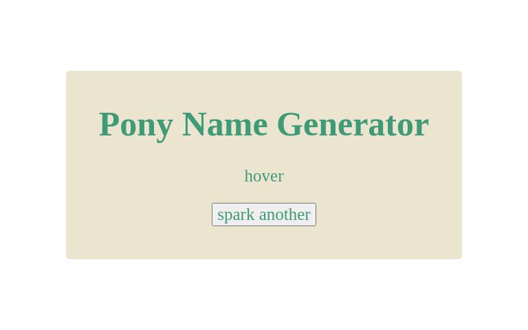 Pony Name Generator