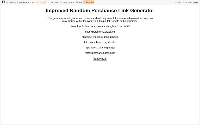 Improved Random Perchance Link Generator
