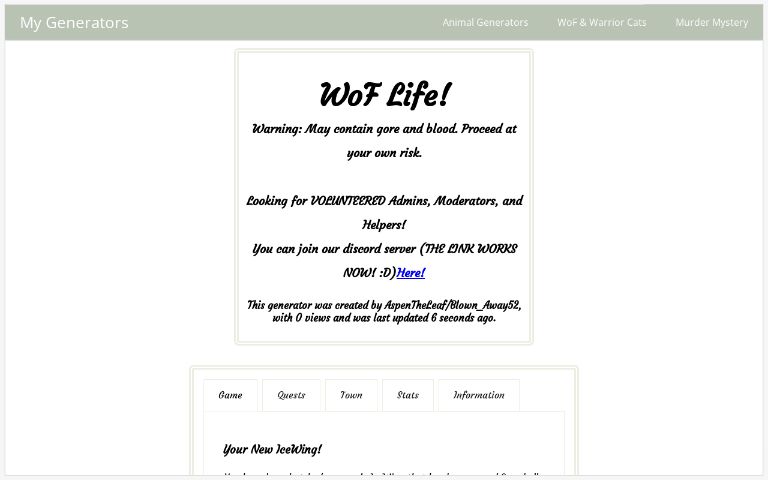 WoF Life! Warning: May contain gore and blood. Proceed at your own risk ...