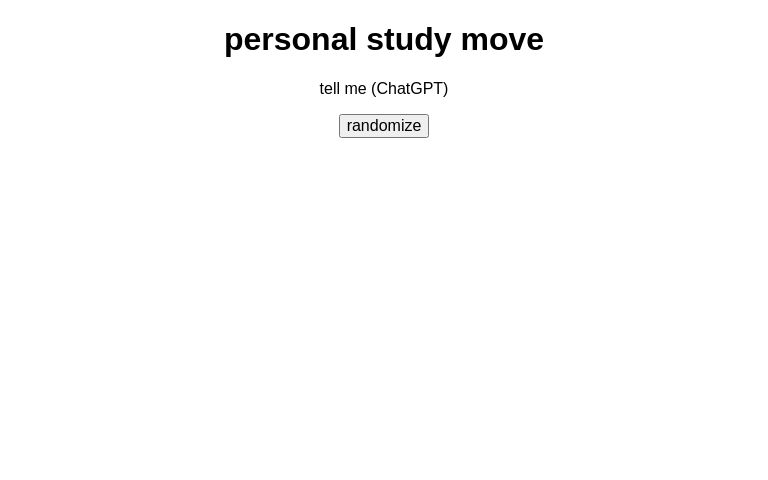 personal study move ― Perchance Generator
