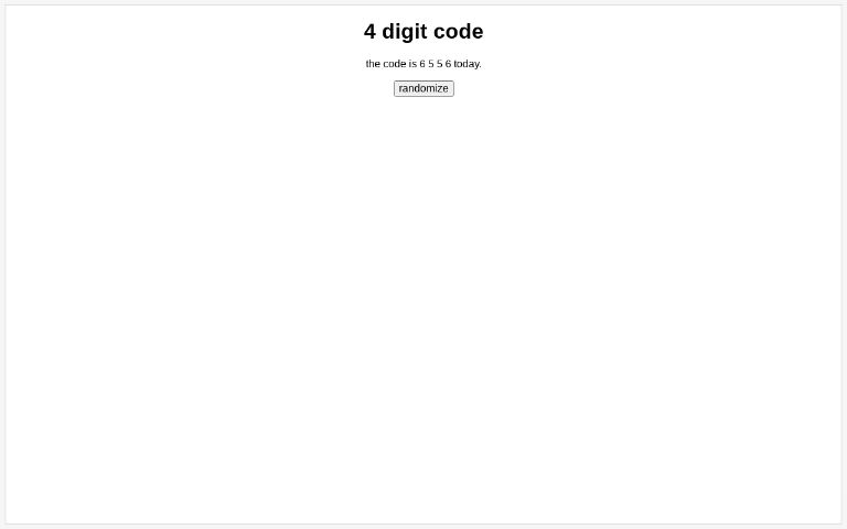 4 digit code ― Perchance Generator
