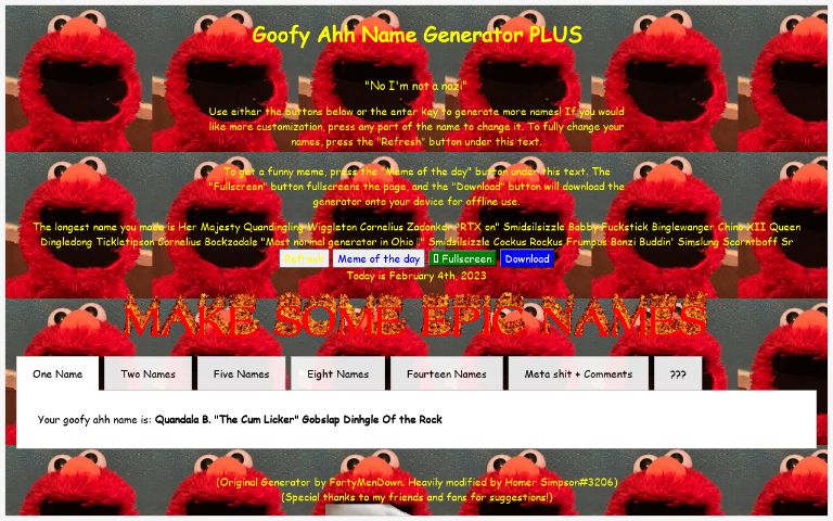 Goofy Ahh Name Generator PLUS