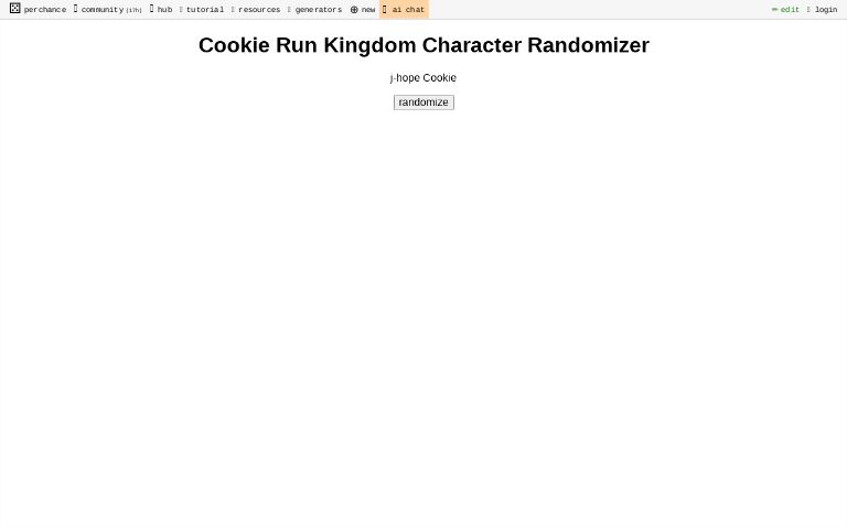 Cookie Run Kingdom Character Randomizer ― Perchance Generator