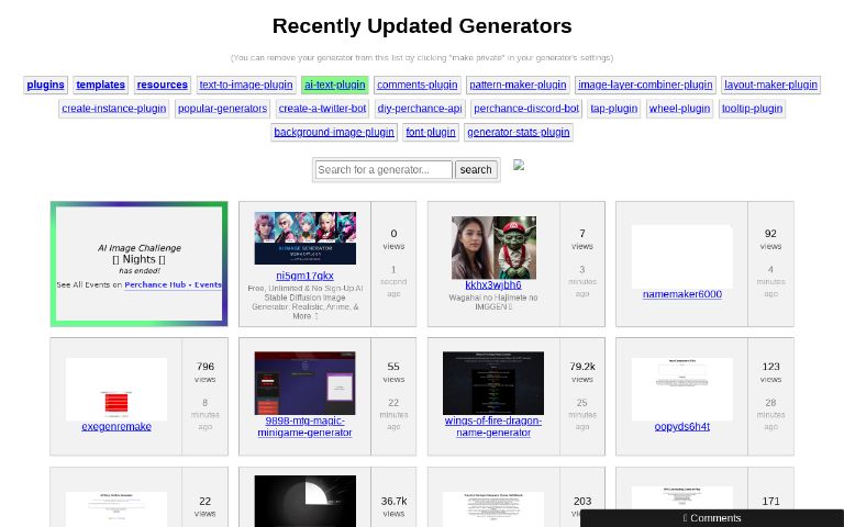 Recently Updated Generators