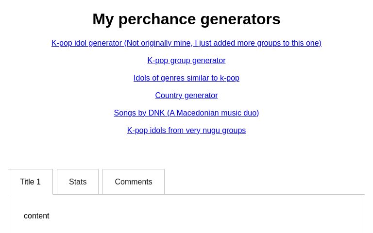 My perchance generators