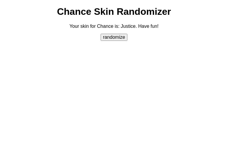 Chance Skin Randomizer ― Perchance Generator