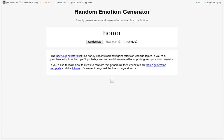 Random Emotion Generator