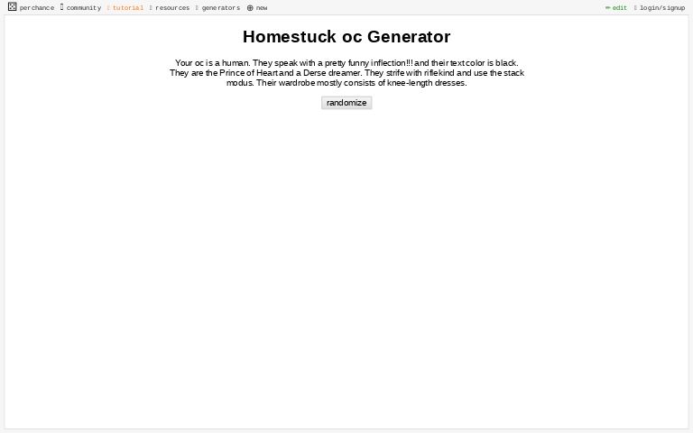 Homestuck oc Generator