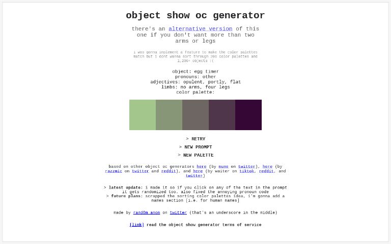 object show oc generator